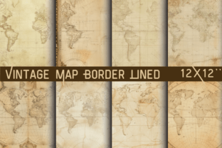 Vintage Map Border Lined Paper Graphic by DigiArt · Creative Fabrica