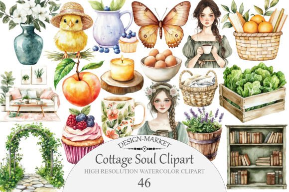 Watercolor Floral Autumn Clipart Graphic by Design Market · Creative ...