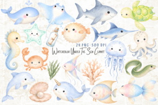 Watercolor Under the Sea Clipart Bundle Graphic by Yassou Bouhad ...