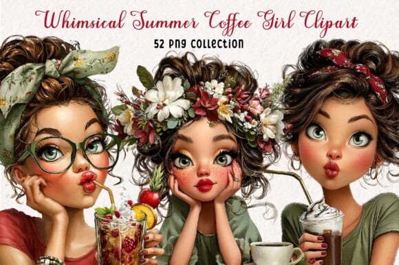 Whimsical Summer Beach Girl Clipart Graphic by GatewayDesign · Creative ...