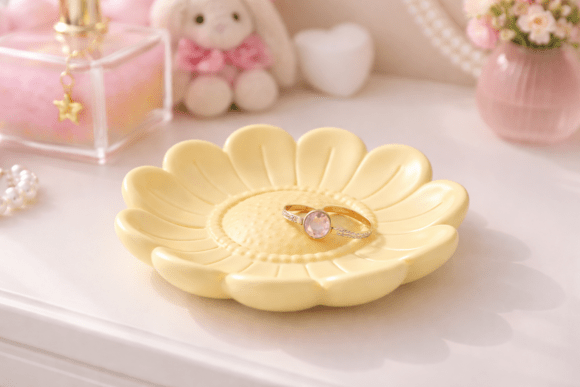 Daisy Jewelry Dish - Flower Trinket STL · Creative Fabrica