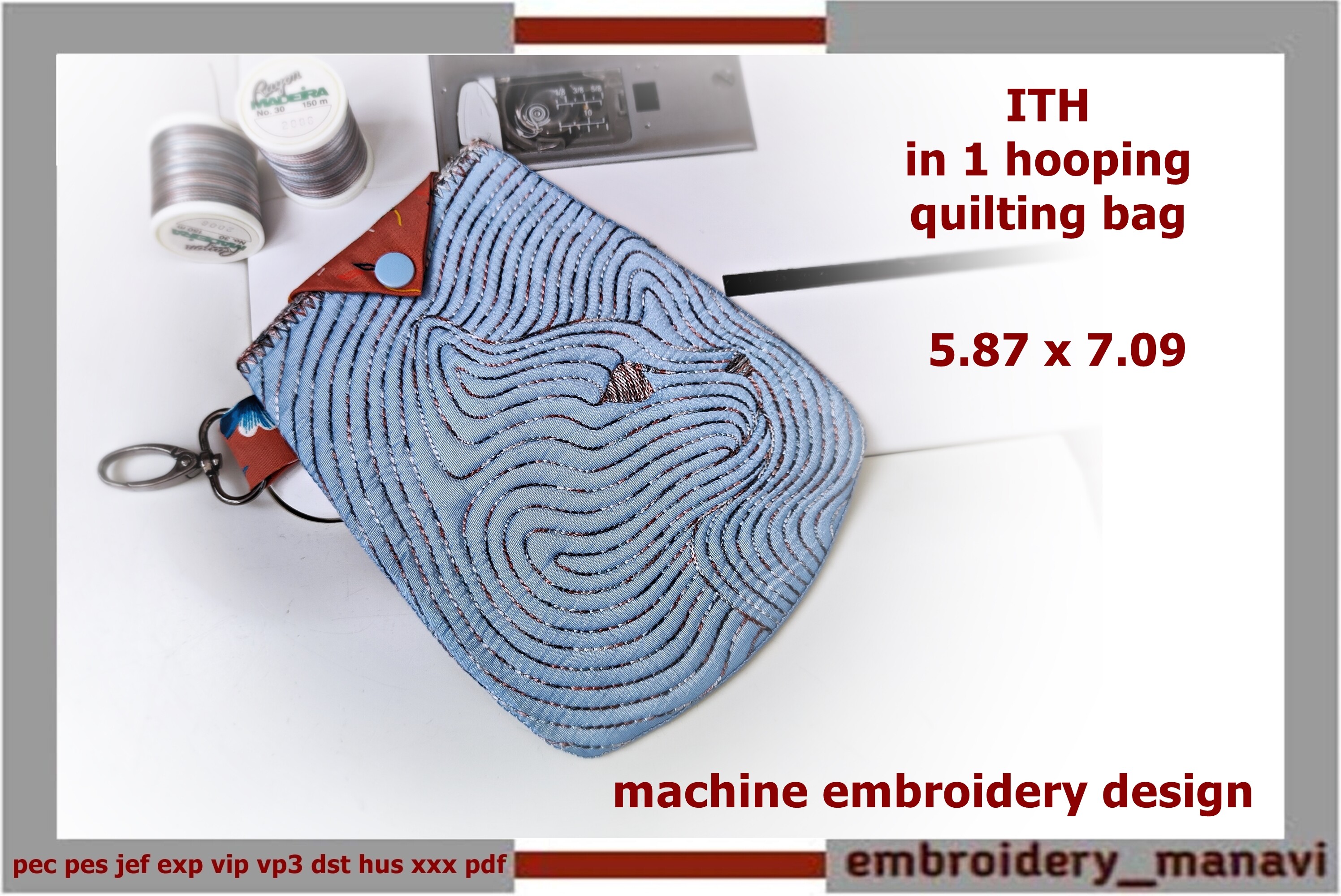 In the Hoop Bag Quilting Cat with Valve · Creative Fabrica