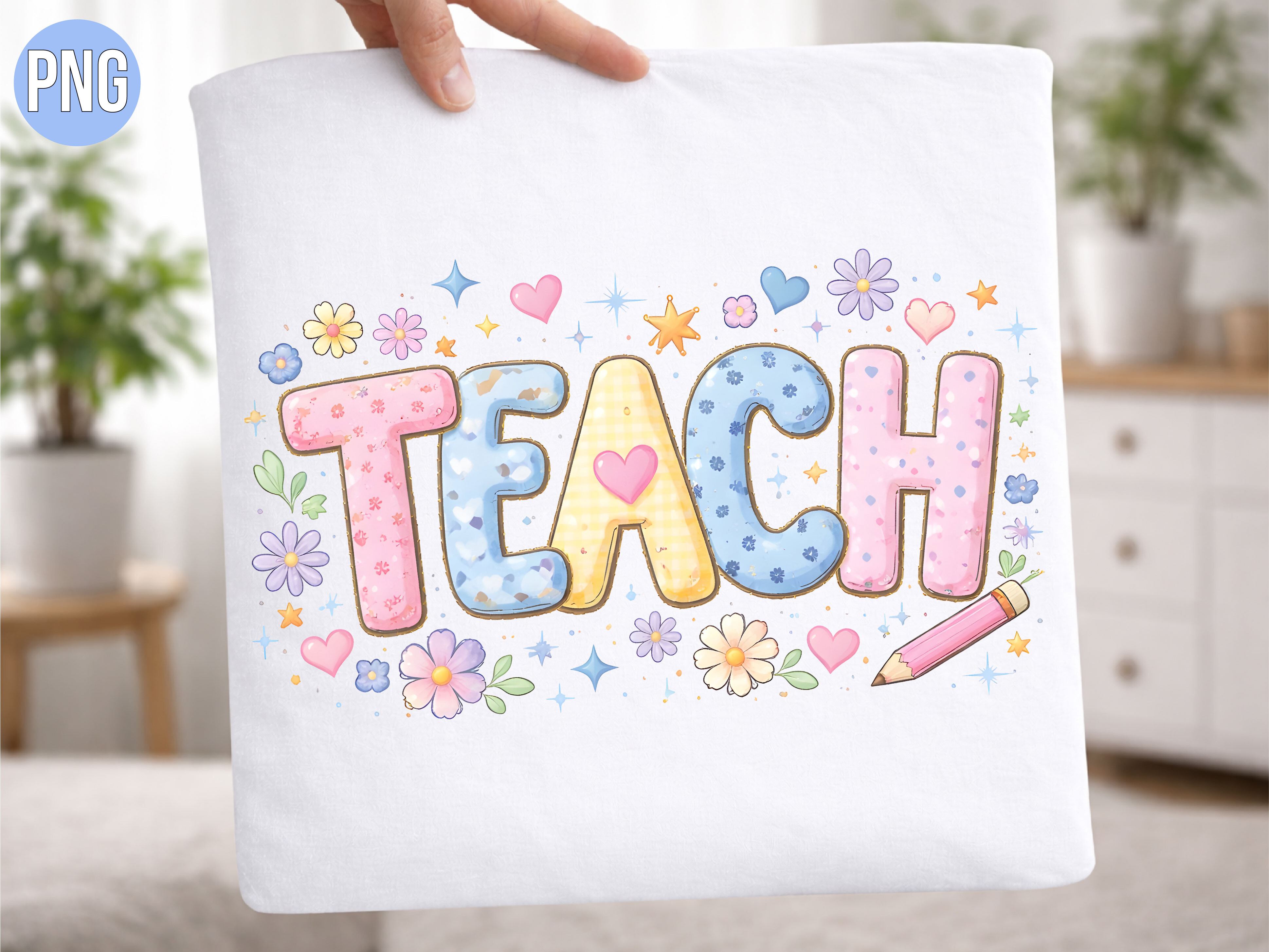Pastel Floral Teach Alphabet Pattern PNG Graphic by Frogi Prints ...