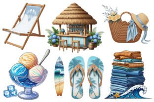 Summer Beach Clipart Bundle Graphic by SPSArtStudio · Creative Fabrica