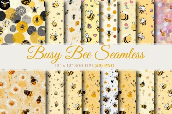 Busy Bee Seamless Digital Paper Graphic by Print Magic · Creative Fabrica