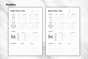 Editable Baby Daily Log Canva Template 3 Graphic by Sundiva Design ...