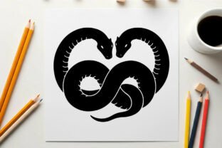 Silhouette of Two Snakes in Heart Shape Graphic by sctchcreations ...
