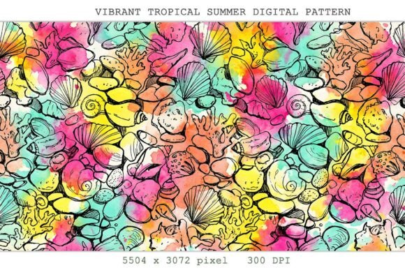 Vibrant Tropical Summer Digital Pattern Bundle · Creative Fabrica