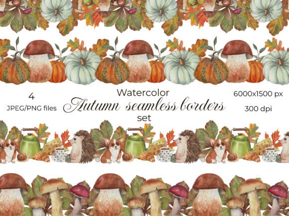 Summer Meadow Borders Watercolor Set Graphic by Noor_illustration ...