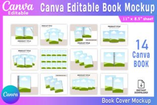 14 Canva Editable Book Mockup Bundle Graphic by EasyConceptSvg ...