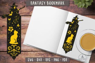 3d Witch Cat Bookmark SVG Papercut Graphic by Olga Boat Design ...