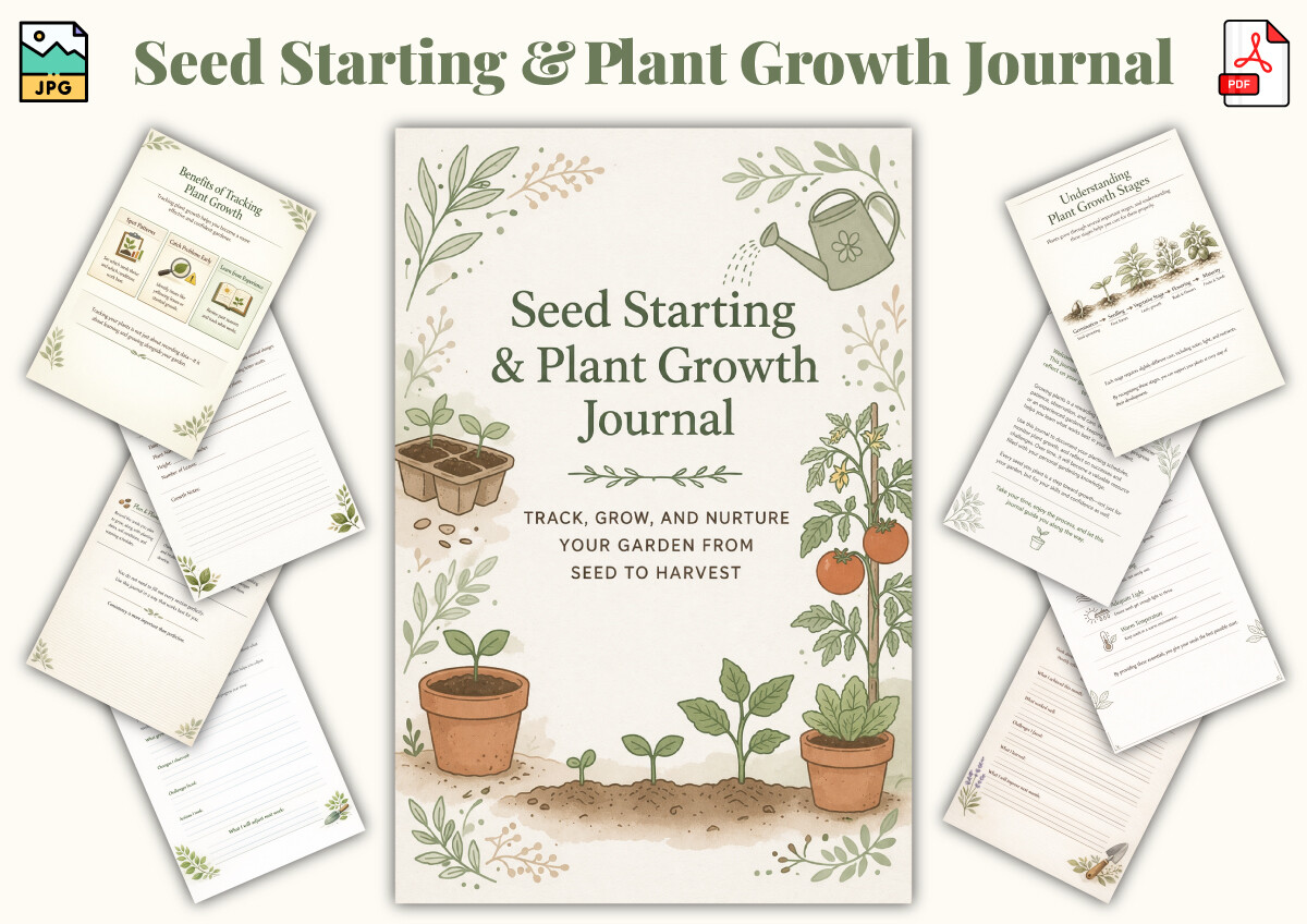 Seed Starting & Plant Growth Journal Graphic by KDPLab · Creative Fabrica