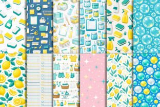 Spring Cleaning Digital Paper Printables Graphic by Summer Digital ...