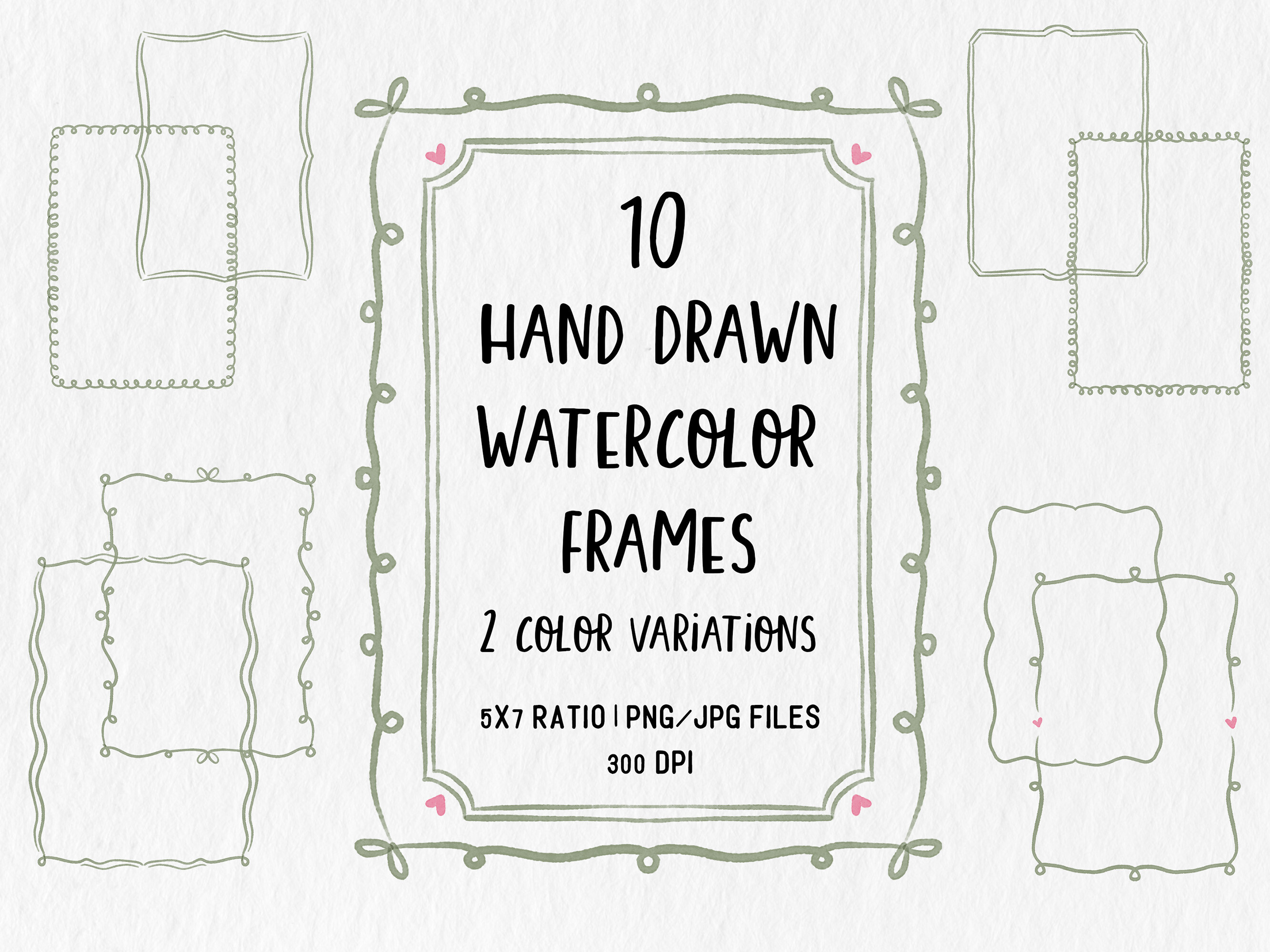 Watercolor Frame Clipart Bundle PNG Graphic by qidsign project ...