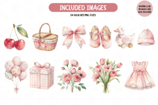 Watercolor Pink Spring Goose Clipart Gráfico por TatiMockups · Creative ...