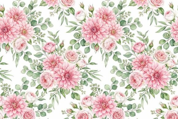 Watercolor Lowers Pattern Graphic by VetalStock · Creative Fabrica