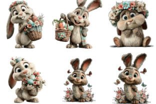 Whimsical Easter Bunny Clipart Png Graphic by king store · Creative Fabrica