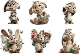 Whimsical Easter Bunny Clipart Png Graphic by king store · Creative Fabrica