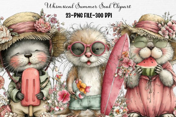 Whimsical Summer Clipart Graphic by PinkyDesigns · Creative Fabrica