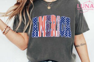 America Patriotic Lettering PNG Clipart Graphic by LunaDesignHouse ...