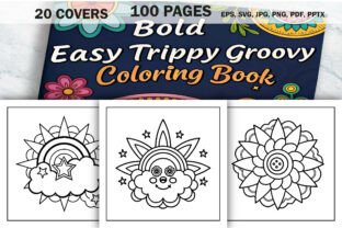 Bold & Easy Trippy Groovy Coloring Book Graphic by C - F - D · Creative ...