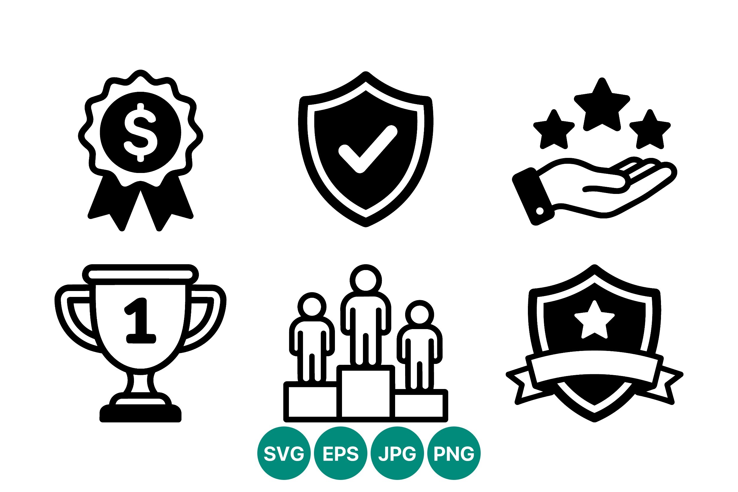 Business Achievement Flat Icon Set Graphic by DesignVectx · Creative ...