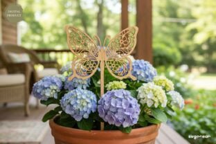 Butterflies Garden Stakes SVG Bundle Graphic by SvgOcean · Creative Fabrica