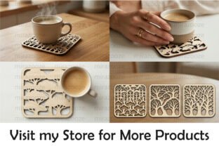 Tree Laser Cut Coaster SVG Bundle · Creative Fabrica