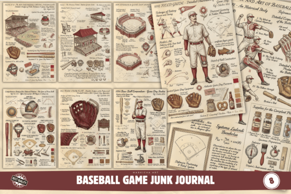 1 Baseball Printable Journal Designs & Graphics