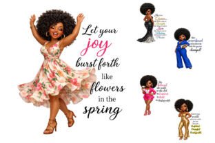 Glam Black Girl Inspirational PNG Bundle Graphic by Aspect_Studio ...