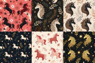 Magical Unicorn Seamless Pattern Bundle Graphic by Vectornest12 ...