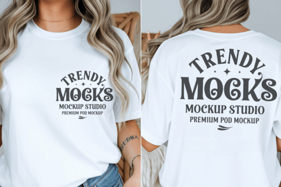 Gildan 2400 Front and Back Mockup Graphic by TrendyMocks · Creative Fabrica