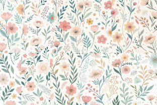 Minimal Boho Flowers Seamless Patterns Graphic by PrintExpert ...
