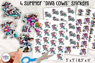 Summer Cows Stickers PNG, Cow Clipart Graphic by Designs by Ira ...