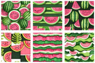 Watermelon Summer Digital Paper Gráfico por TshirtMaster · Creative Fabrica