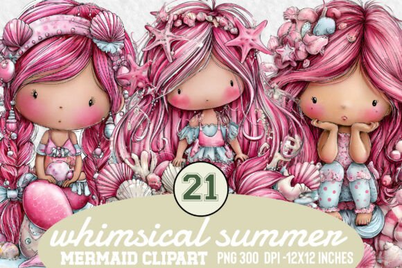 Whimsical Summer Girls Clipart Graphic by TshirtMaster · Creative Fabrica