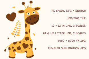 Cute Baby Giraffe Seamless Pattern Graphic by Rymarenko Studio ...