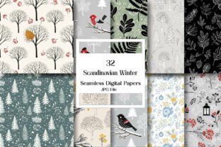 Scandinavian Winter Digital Paper Graphic by Vintage · Creative Fabrica