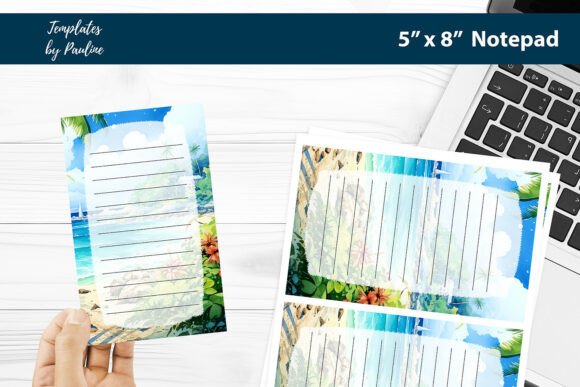 Calming Tropical Beach Notepad Printable Graphic by Templates by ...