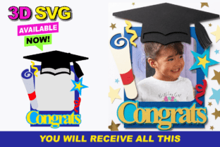 Congrats Graduation Frame 3D SVG · Creative Fabrica