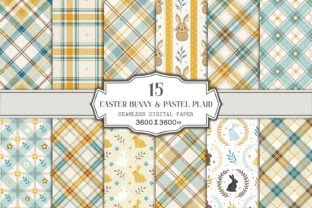 Easter Bunny & Pastel Plaid Seamless Graphic by Vectornest12 · Creative ...