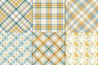 Easter Bunny & Pastel Plaid Seamless Graphic by Vectornest12 · Creative ...