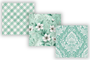 Mint Toile Digital Paper Pack, Vintage Graphic by Florid Printables ...