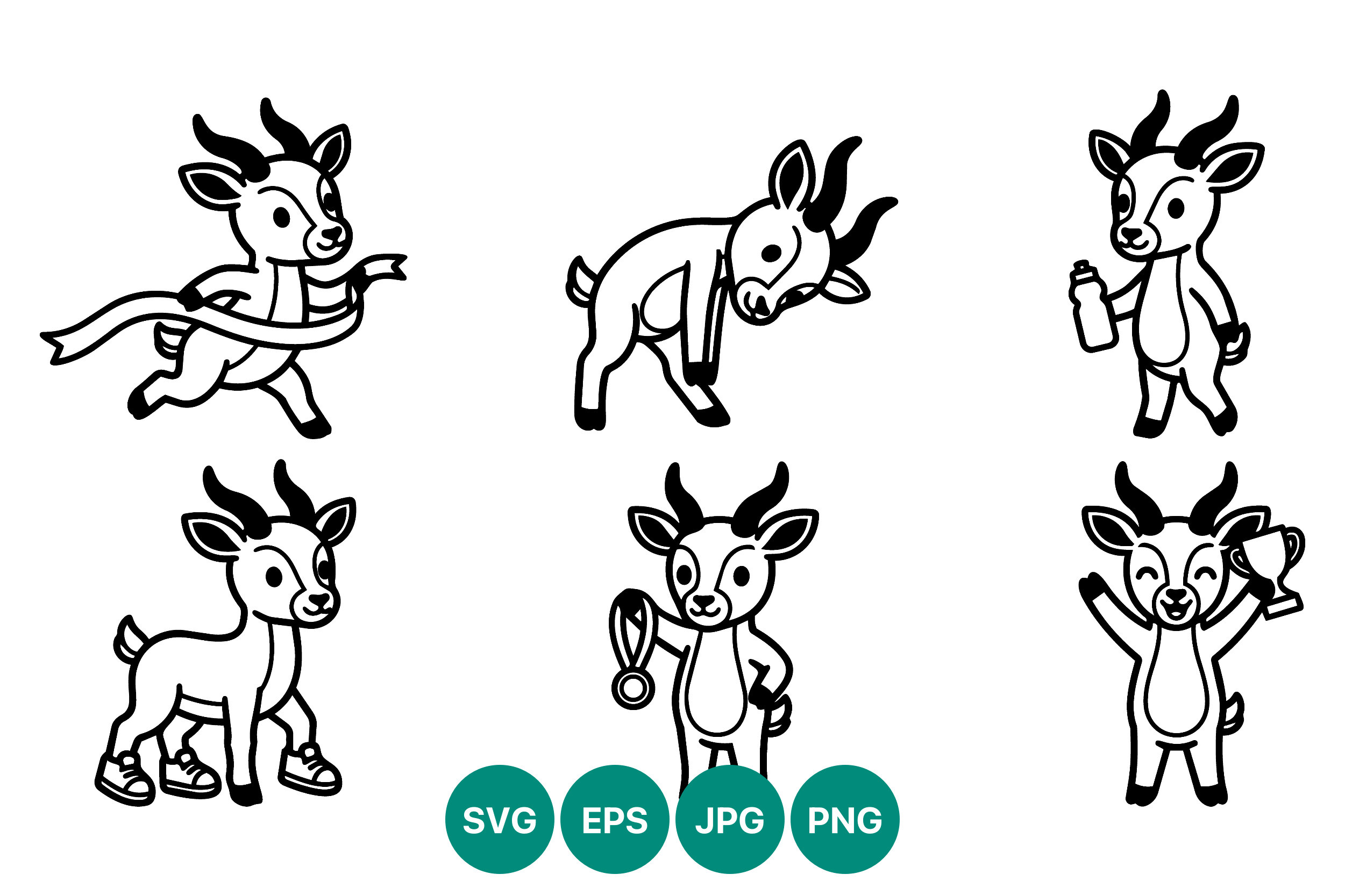 Cartoon Gazelle Vector Sports Mascot Graphic by DesignVectx · Creative ...