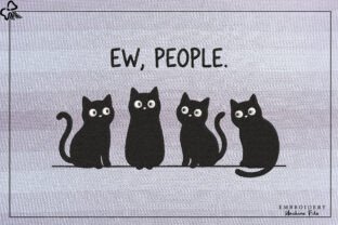 Ew People Cat Embroidery Design · Creative Fabrica