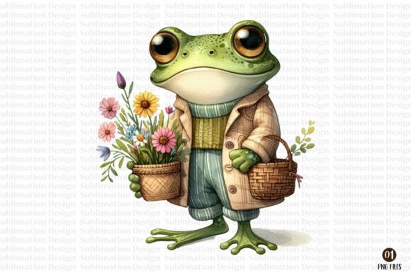 Whimsical Spring Frog Clipart Bundle Bundle · Creative Fabrica