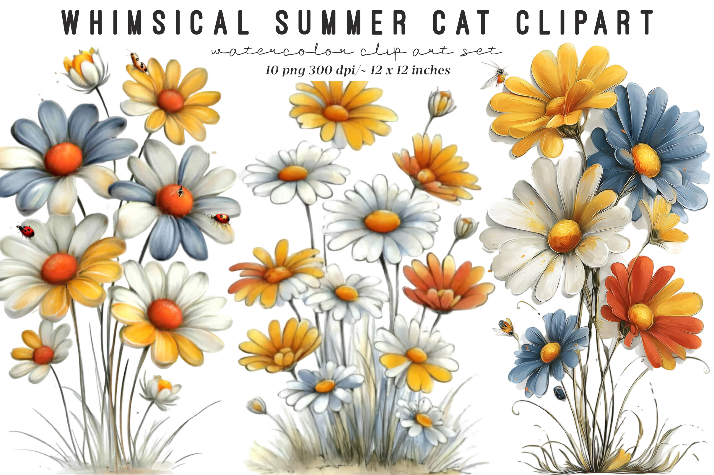 Summer Flowers Clipart Graphic by SinaCreation · Creative Fabrica