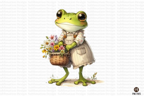 Whimsical Spring Frog Clipart Graphic by Sublimation Design · Creative ...