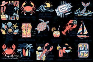 Coastal Tropical Summer Clipart Bundle Graphic by Summer Digital Design ...