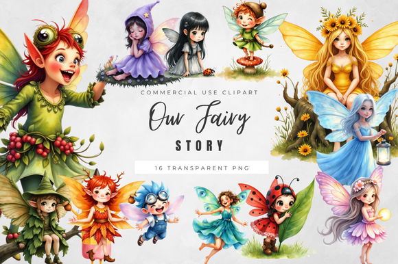 Our Fairy Story Clipart Set Graphic by Shell Craft Digital · Creative ...